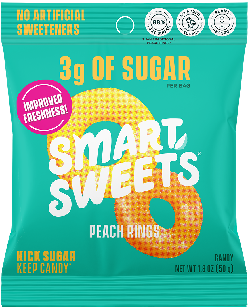 Peach Rings Low Sugar Gummy Candy Smartsweets Smartsweets Us